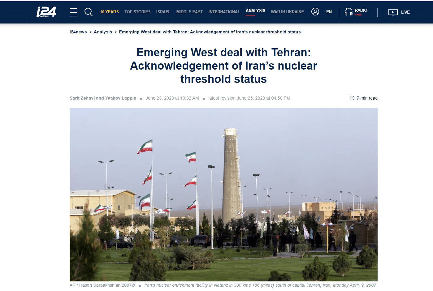 Emerging West Deal with Tehran: Acknowledgement of Iran’s Nuclear ...