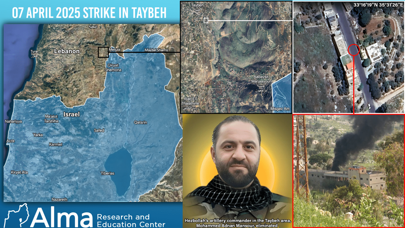 Strike in Taybeh - Lebanon. April 07, 2025 - Alma Research and ...