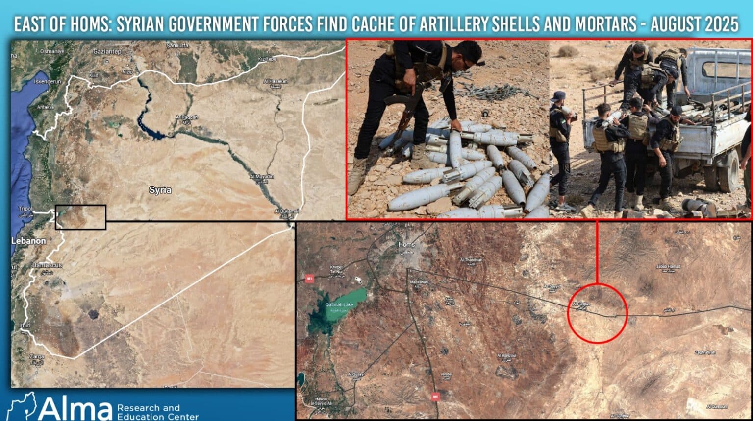 East of Homs - Syrian Goverment Forces Find Cache of Artillery Shells ...