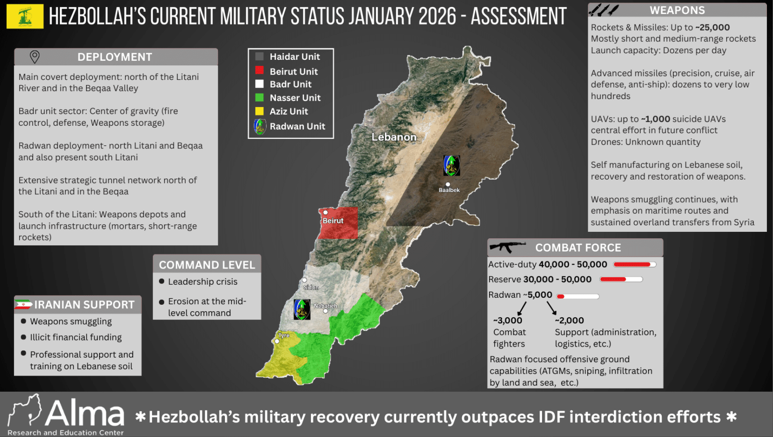 Key Points of Hezbollah’s Current Military Status January 2026