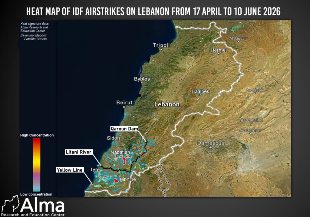 Heat Map of Airstrikes in Lebanon During the “Ceasefire” (April 17 ...